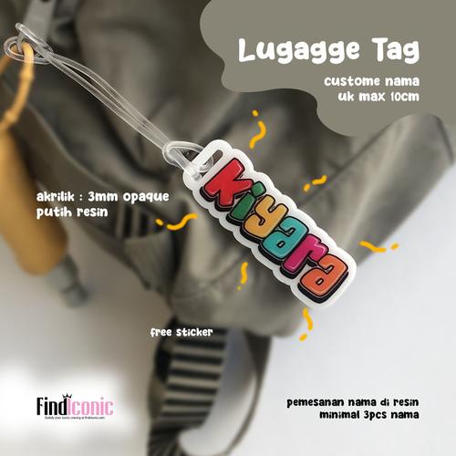 Jual luggage tag custom nama akrilik / tag label koper & tas - Name Dtf ...