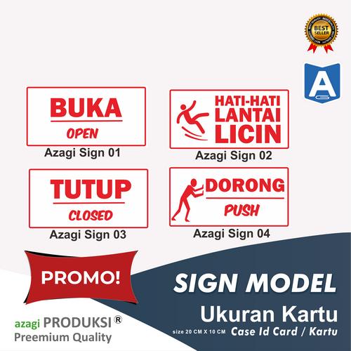 Jual Cetak Sign Stiker Buka, Tutup, Dorong, Lantai licin | Ukuran ...