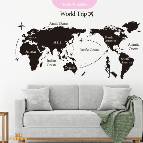Jual Wall Stiker world stiker dinding peta ruangan Wallpaper dekorasi ...