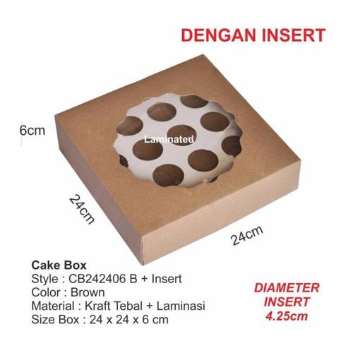 Jual Mini Cupcake Box Packaging Kemasan Kotak Kue Tc -Cb242406 Brown ...