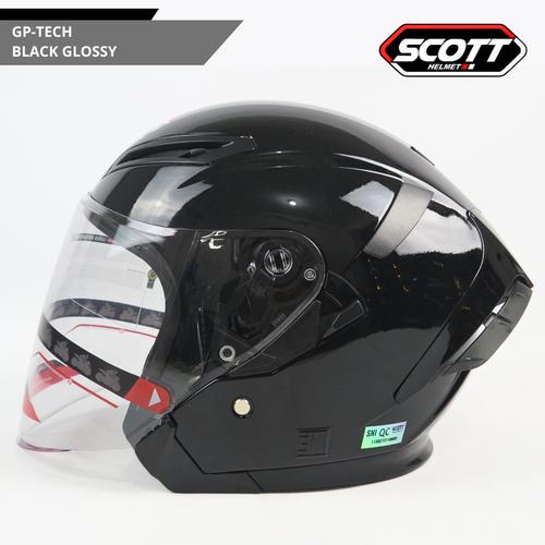 Promo Helm SCOTT GP-Tech / Black Glossy / Helm Half Face Dewasa / SNI ...