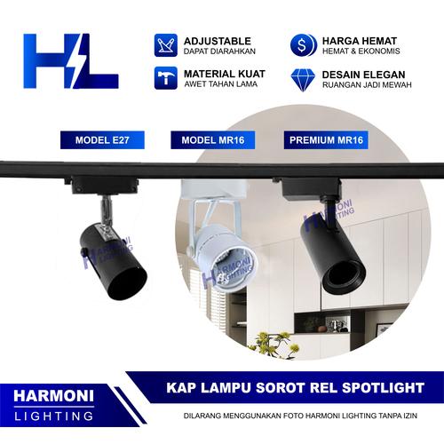 Jual Kap Lampu Sorot Rel Track Spot Light Rell Fitting Spotlight MR16 ...
