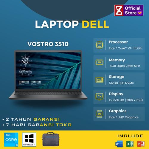 Promo DELL VOSTRO 3510 Intel Core i3-1115G4 4GB/512GB SSD 15.6'' WIN 10 ...