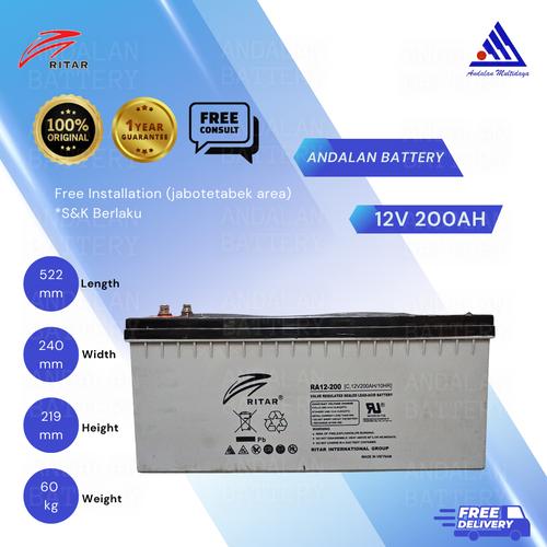 Jual BATERAI UPS RITAR 12VOLT - 200AH RA 12-200 - Kota Tangerang ...