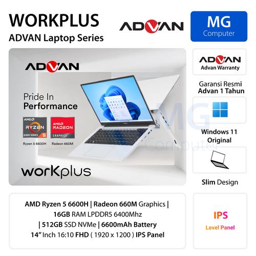 Jual ADVAN WORKPLUS Ryzen 5 6600H RAM 16GB/512GB SSD W11 ORI - Kota ...