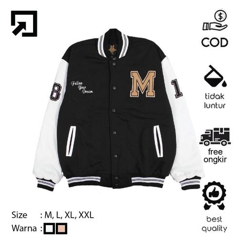 Jual Jaket Varsity Baseball Pria Wanita Mothbless Jacket Cotton Fleece ...