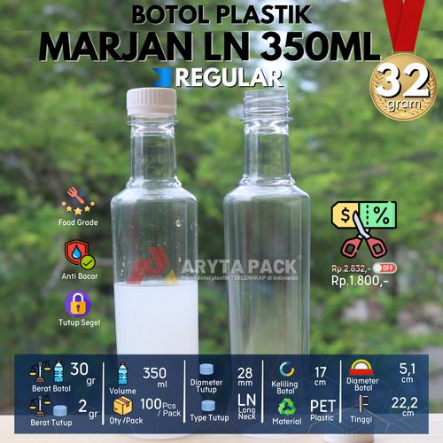 Promo Botol plastik PET 350ml marjan minuman mineral susu tutup segel ...