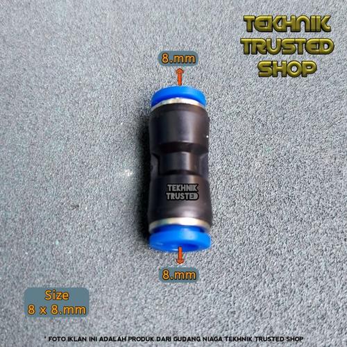 Jual Fitting tube lurus 8 x 8 mm konektor selang angin PU - Kab. Bekasi ...