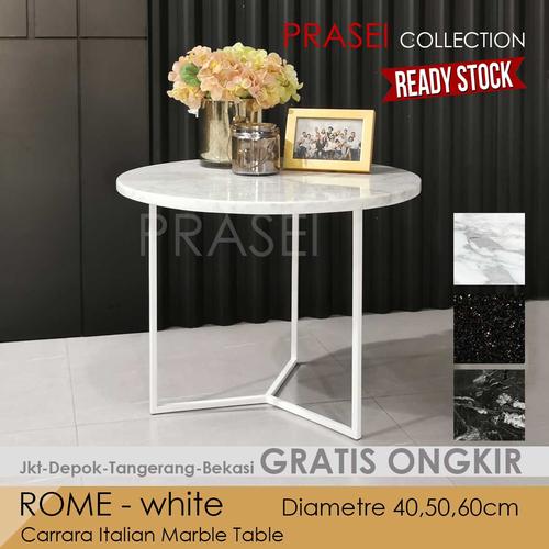 Jual ROME WHITE - Carrara Marble Coffee Table Meja Sofa Bulat Marmer ...