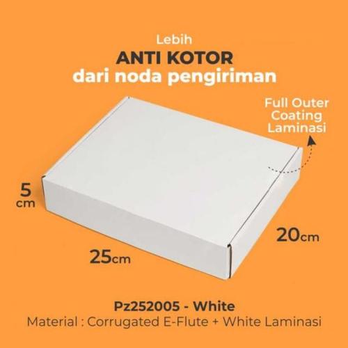 Jual Box Putih Kotak Baju Dus Kemasan Hampers Packaging Ukuran 25X20X5 ...