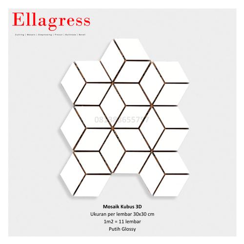 Jual Mosaik Keramik Kubus 3D Ellagress Lantai Dinding Backsplash ...