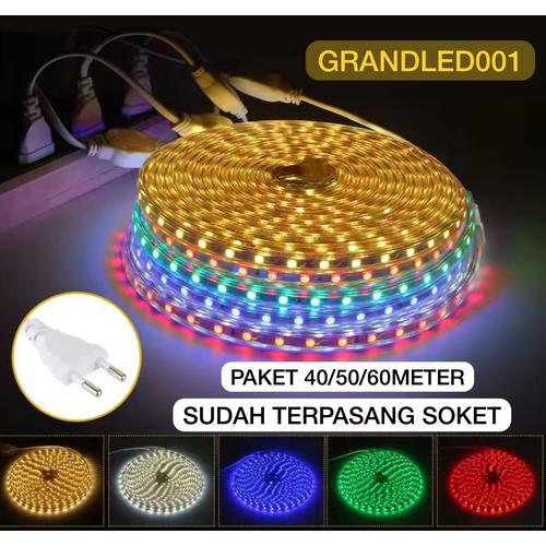 Jual LAMPU LED STRIP SELANG SMD 5050 PAKET 40 , 50 , 60 METER + 2soket ...