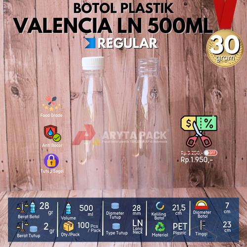 Jual Botol plastik PET 500ml valencia minuman jus susu kopi tutup LN ...