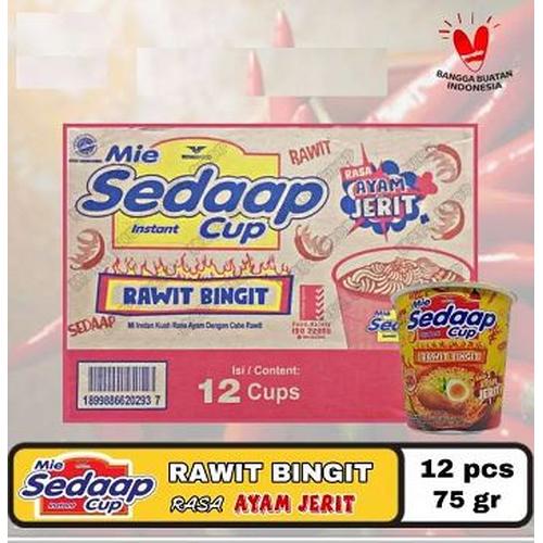 Jual 1 dus sedaap mie cup rawit bingit rasa ayam jerit 75 gr - Kota ...