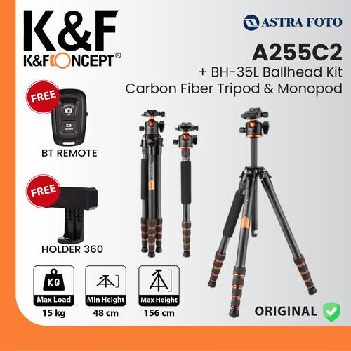 Promo K&F KF KNF Concept A255C2 Carbon Fiber Tripod - Monopod ...