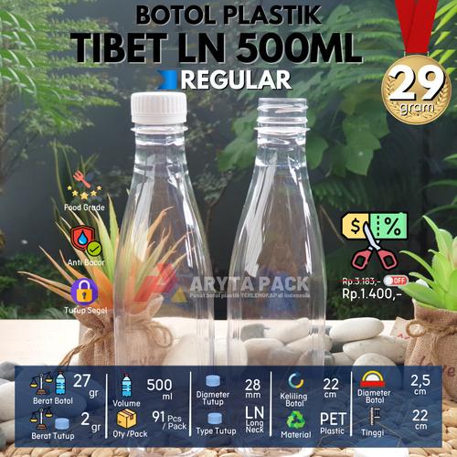 Jual Botol plastik PET 500ml tibet minuman jus susu kopi tutup LN - WIB ...