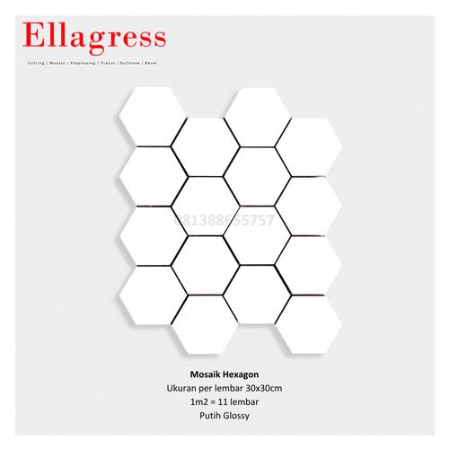 Jual Ellagress Mosaik Hexagon Kecil Keramik HT Lantai Dinding ...