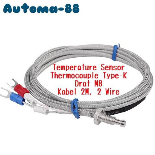 Jual Sensor Thermocouple Drat M8 2 Wire Termokopel Type-K Kabel 2M 2 ...