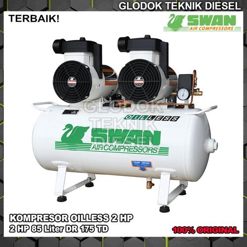 Jual SWAN Kompresor Oilless 2 HP 85 L Liter Silent DR 175 TD Oil Less ...
