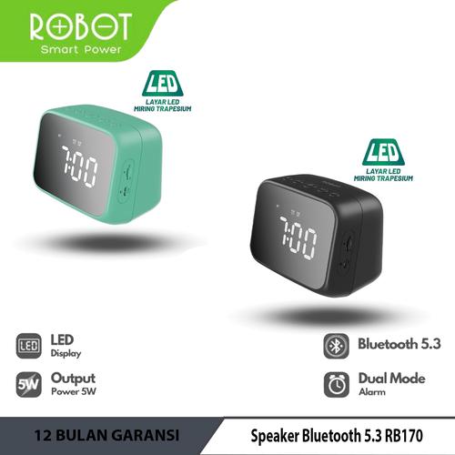 Jual Robot RB170 Bluetooth Speaker 5.3 with LED Display & Alarm Clock ...