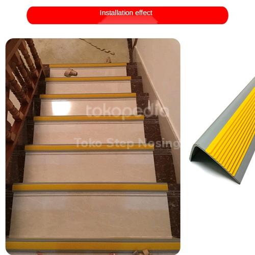 Jual Step nosing karet + Doubletape warna abu kuning tinggal pasang ...