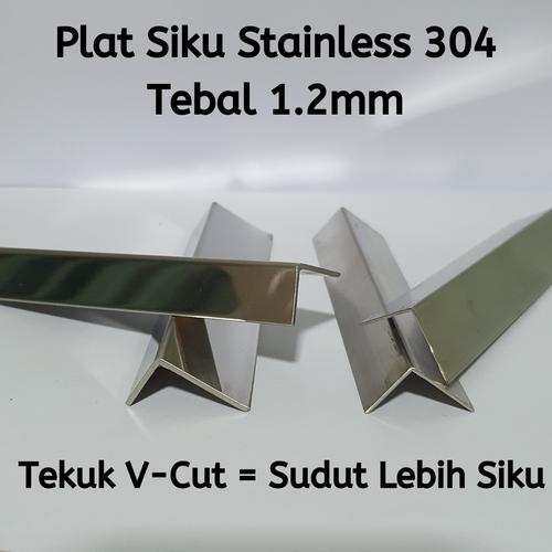 Jual Plat Siku Stainless Hairline 2 x 2 cm List Lis Stenlis 304 20 mm ...