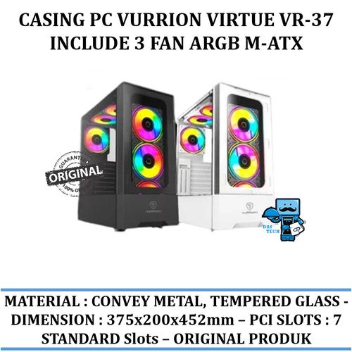 Jual Casing PC Vurrion VIRTUE VR-37 include 3 FAN ARGB M-ATX PC Gaming ...