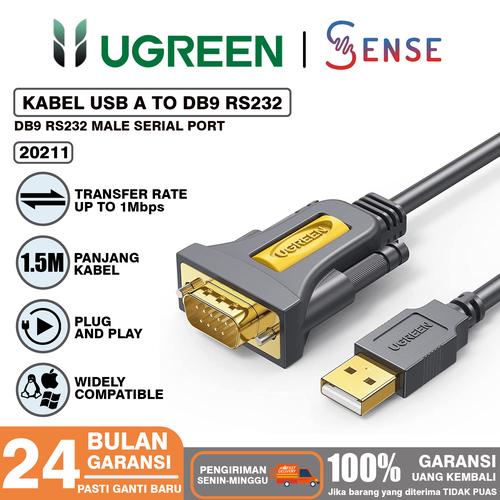 Jual UGREEN Kabel USB 2.0 To Serial RS232 DB9 Male Female Premium ...