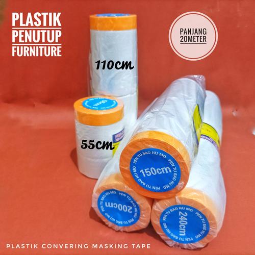 Jual (20meter)Convering Film Masking Tape/Plastik Penutup Furniture ...