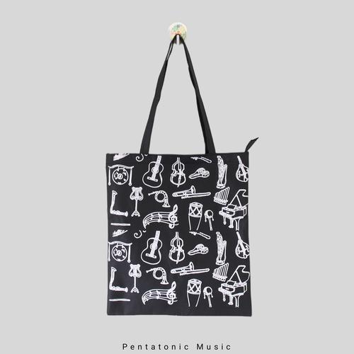 Jual Music Instrument Bag Black Tas motif Alat Musik Souvenir ...