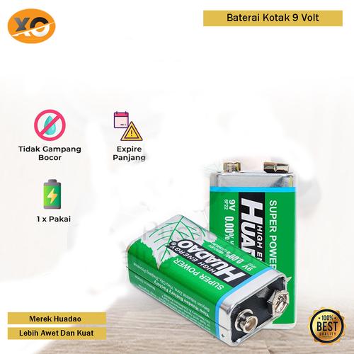 Jual Baterai Kotak 9 Volt Serbaguna Batrei Huadao Mic Remot Persegi 9V ...