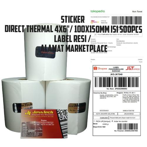 Jual LABEL RESI THERMAL 100MMX150MM/STICKER RESI 4" X 6"/10x15cm - Kota ...