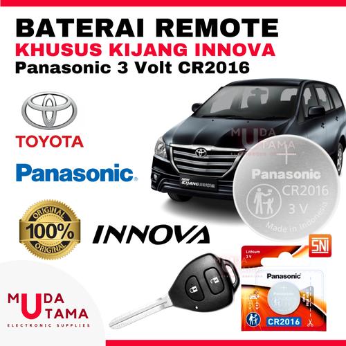 Jual BATERAI REMOTE TOYOTA KIJANG INNOVA ORIGINAL PANASONIC CR2016 ...