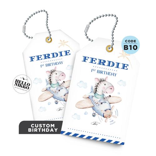 Jual Gift tag birthday B10 zebra on plane kartu ucapan ulang tahun ...