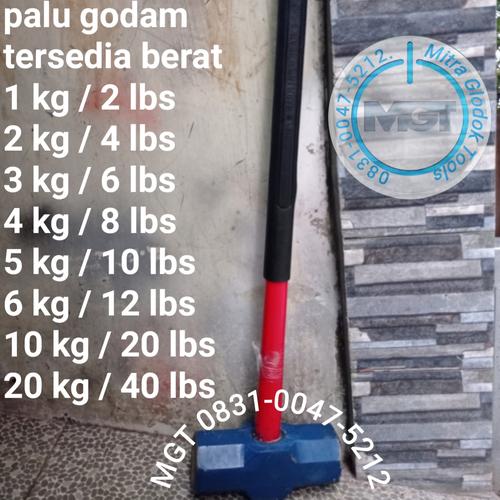 Jual palu bodem 10 kg palu godam 20 lbs sledge hammer gagang karet ...