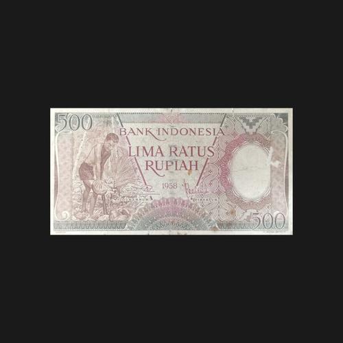 Jual Uang Kertas Indonesia Rp 500 Tahun 1958 Langka Incaran Banyak ...