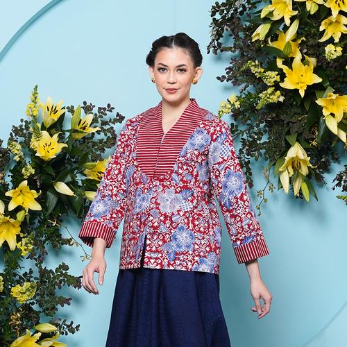 Jual NONA RARA - Slaber Jlamprang T2451 - Baju Batik Kasual Modern - L ...