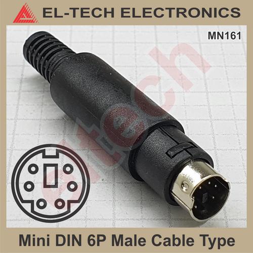 Jual MINI DIN 6 6P 6Pin P Pin Male Connector Konektor Cable Kabel Audio - Kota Surabaya - ELTECH ...