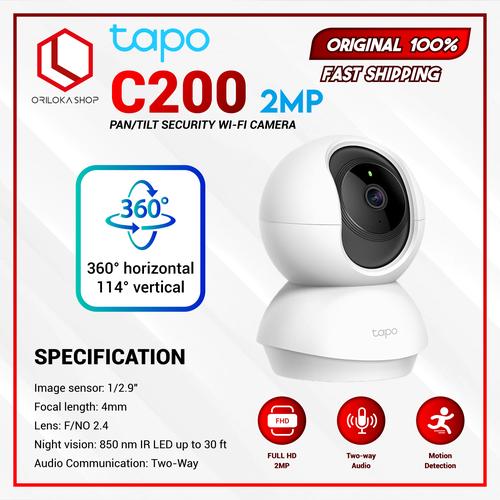 Promo TP-Link TAPO C200 CCTV Indoor IP Camera 2MP Full HD PanTilt 2Way ...