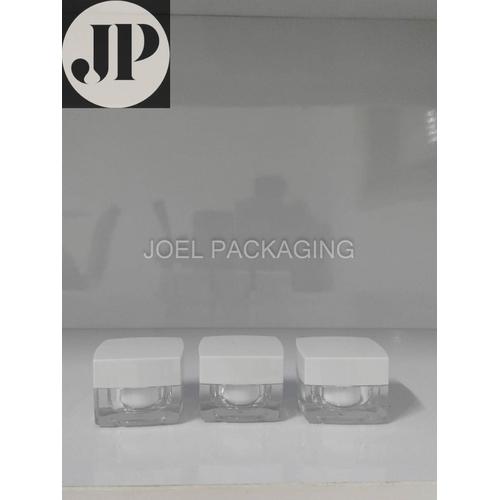 Jual 10Gr Pot Cream Akrilik Kotak / Acrylic Square Jar Putih / White 10 ...