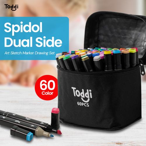 Jual Spidol Dua Sisi Beragam Warna 60 pcs Touch Marker Lukis Gambar ...