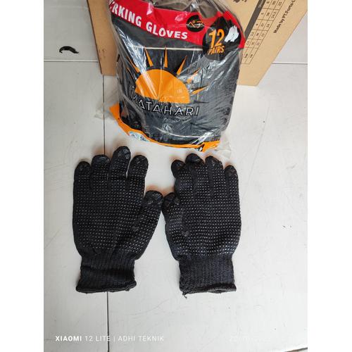 Jual Sarung Tangan Proyek Kerja Bintik Hitam Dotting Dasar Hitam ...