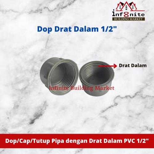 Jual Dop Drat Dalam PVC 1/2 Inch Female Cap Drat Ulir Tutup Pipa 1/2 ...