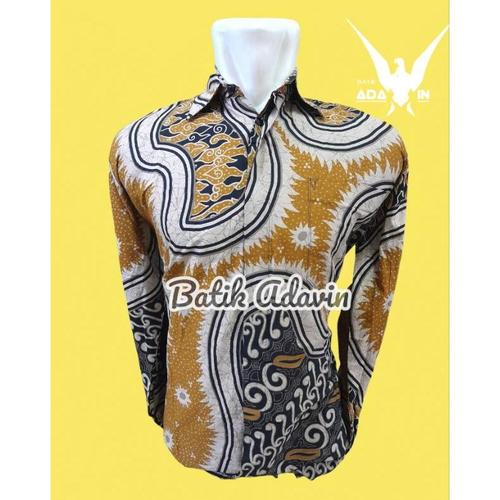 Jual Batik Megamendung Motif Classic Warna Hitam Kuning Busuk Kemeja ...
