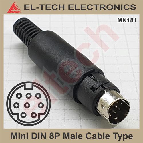 Jual MINI DIN 8 8P 8Pin P Pin Male Connector Konektor Cable Kabel Audio ...