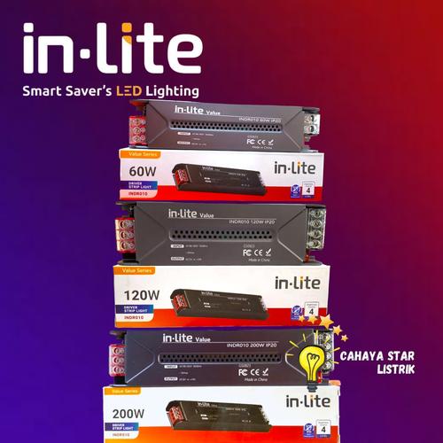 Jual INLITE TRAFO 60W 120W 200W ADAPTOR POWER SUPPLY LED STRIP INDR010 ...