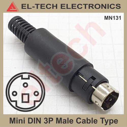 Jual MINI DIN 3 3P 3Pin P Pin Male Connector Konektor Cable Kabel Audio ...