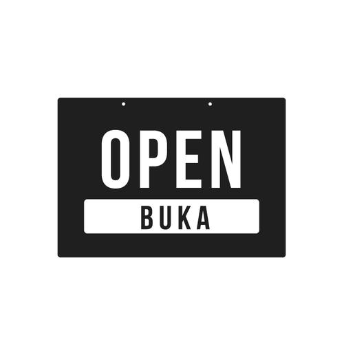 Buka Tutup Logo OPEN & CLOSED BUKA / TUTUP SIGN BOARD 170X240MM WITH