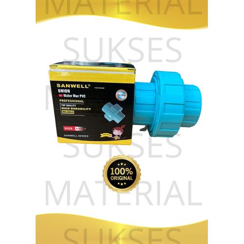 Jual WATERMUR PVC SANWELL 1 1/2" INCH / WATER MUR POMPA UNION FITTING ...