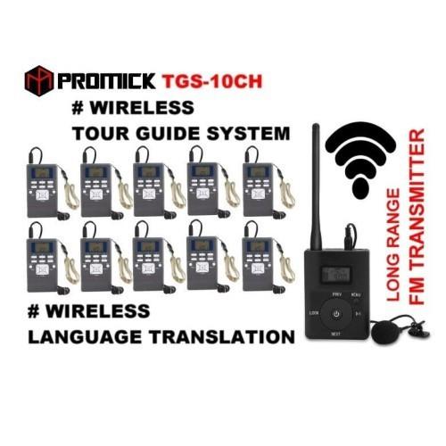 Jual PROMICK TGS-10CH WIRELESS TOUR GUIDE SYSTEM 10CH LONG RANGE 10RX ...